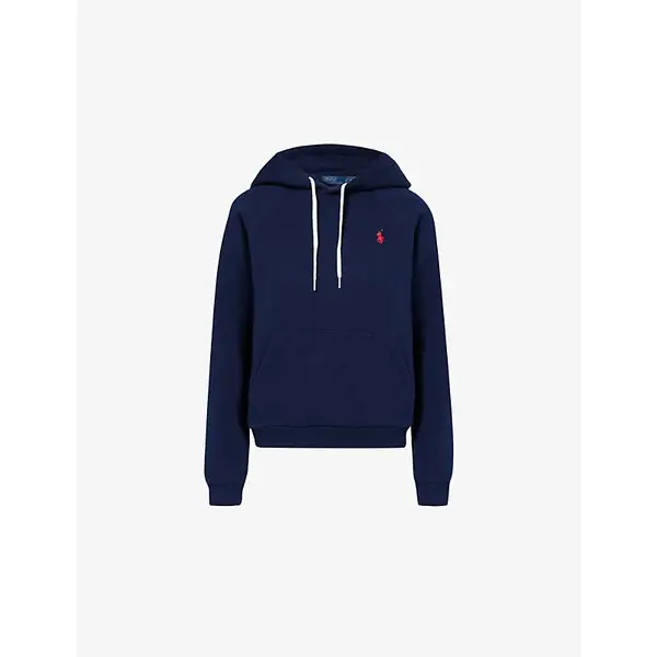 Polo Ralph Lauren Logo-embroidered Fleece-lined Cotton-blend Jersey Hoody - Cruise Navy