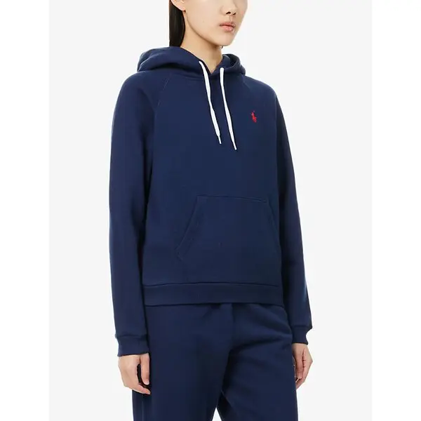 Polo Ralph Lauren Logo-embroidered Fleece-lined Cotton-blend Jersey Hoody - Cruise Navy
