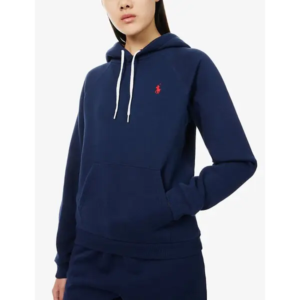 Polo Ralph Lauren Logo-embroidered Fleece-lined Cotton-blend Jersey Hoody - Cruise Navy
