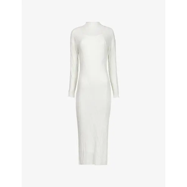 LEEM Jacquard-knit Midi Dress