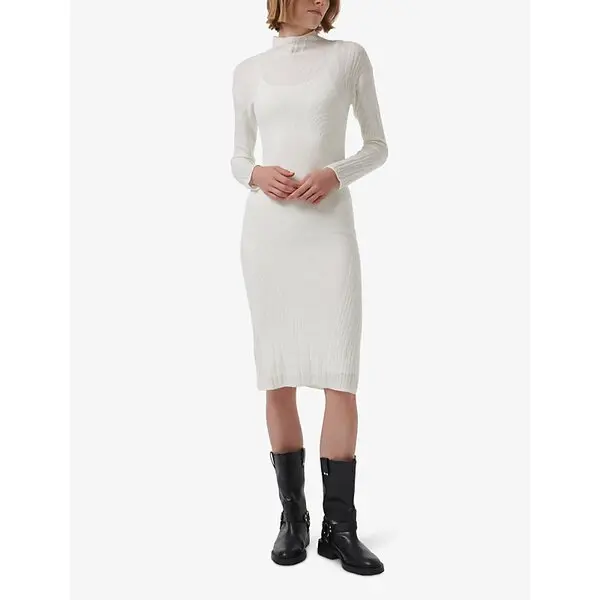 LEEM Jacquard-knit Midi Dress