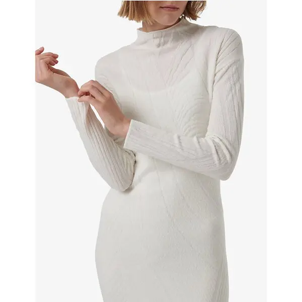 LEEM Jacquard-knit Midi Dress