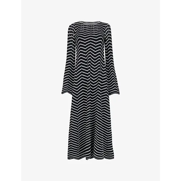 LEEM Jacquard-pattern Knitted Midi Dress