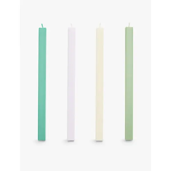 HAY Square Unscented Wax Candles Set Of Four - Pastel