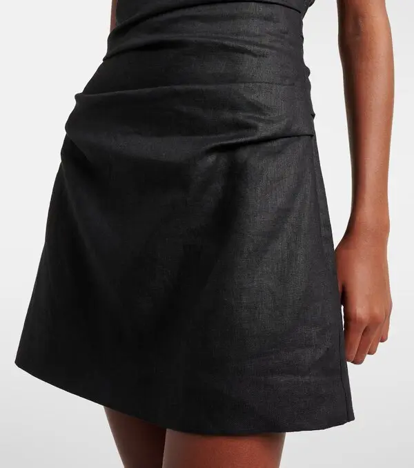 SIR. Halterneck Linen Mini Dress - Black