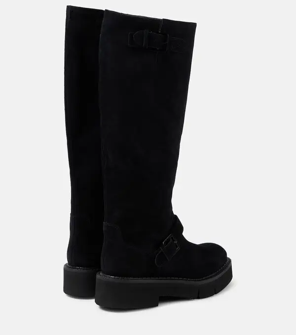Clergerie Knee-high Suede Boots With Buckle Detail