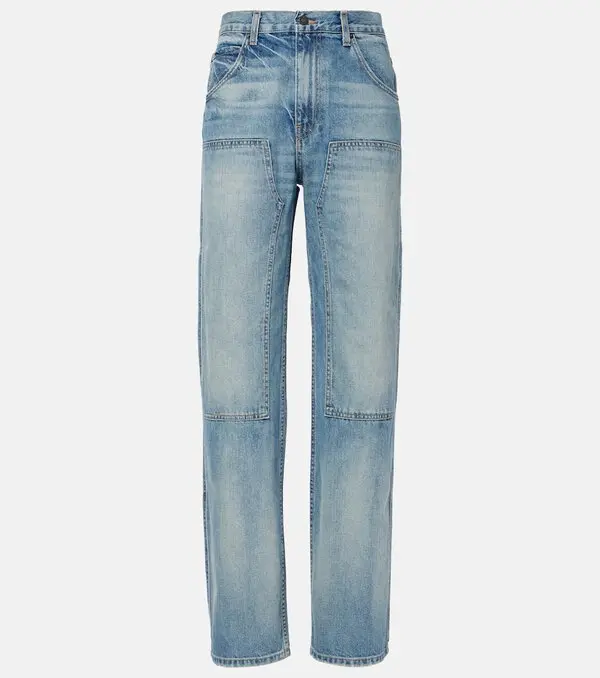 NILI LOTAN Welder Mid-rise Straight Jeans - Blue