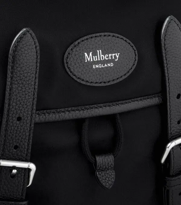 Mulberry Logo Backpack Mulberry | Farringdon Backpack | Black Small Pebble Grain  main image 4