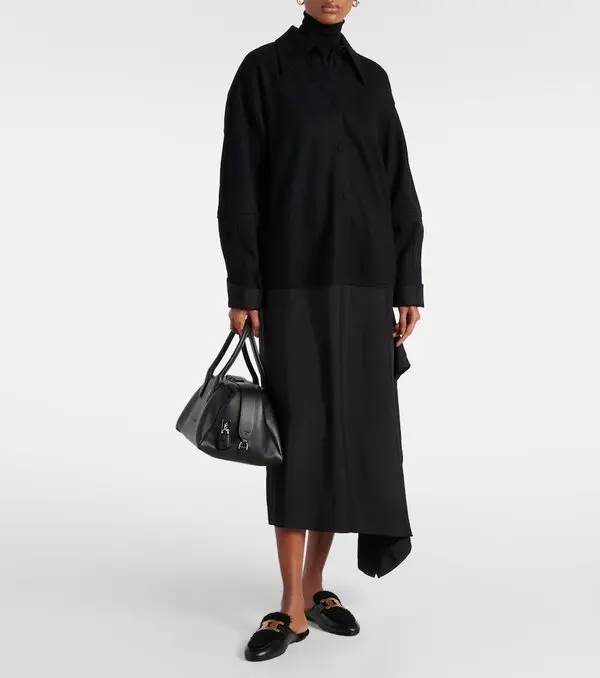 TOD'S Catena Kate Shearling And Leather Mules - Black