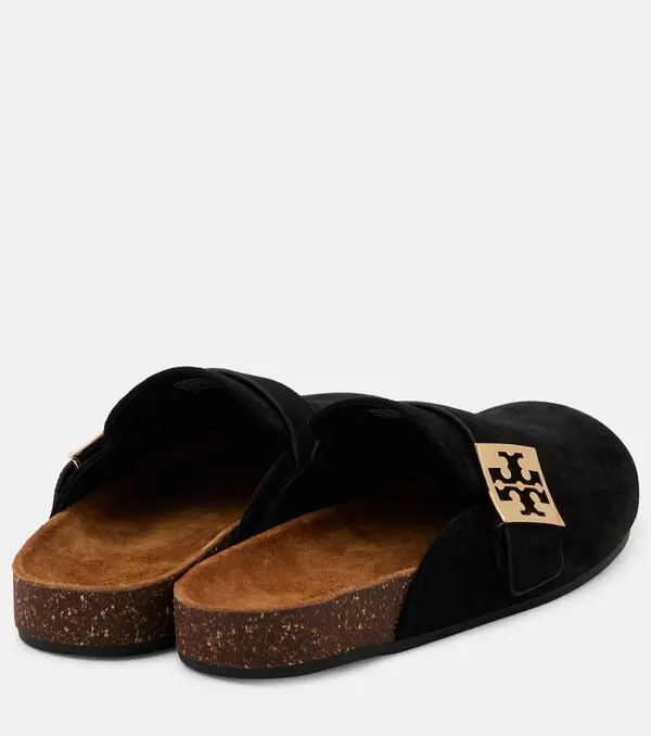 Tory Burch Mellow Suede Mules - Black