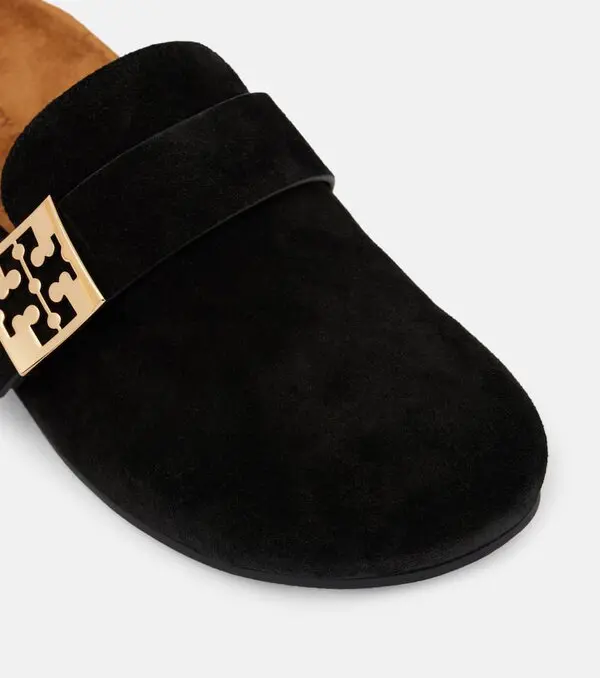 Tory Burch Mellow Suede Mules - Black