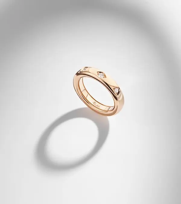Pomellato Iconica Extra Slim 18kt Rose Ring With Diamonds - Gold
