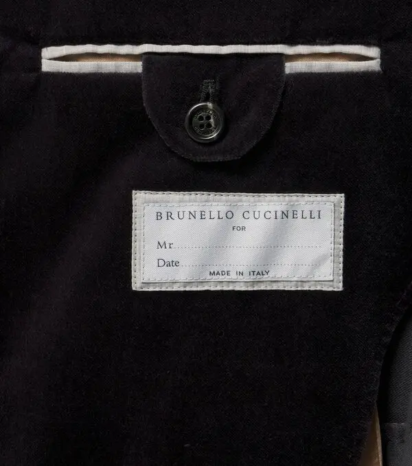 Brunello Cucinelli Double-breasted Cotton Velvet Blazer