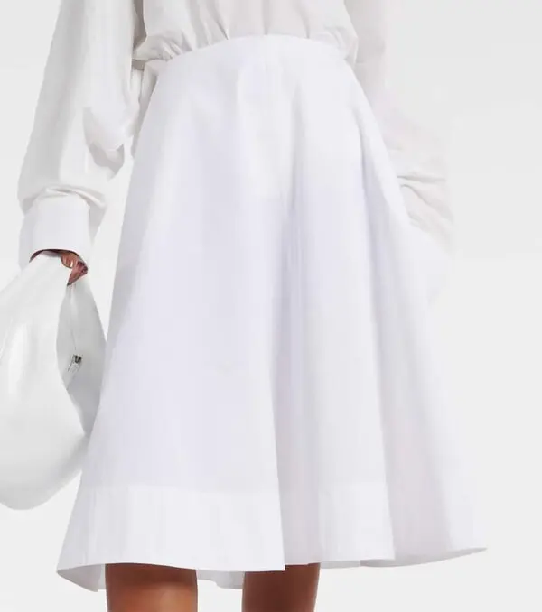 Khaite Cotton Midi Skirt