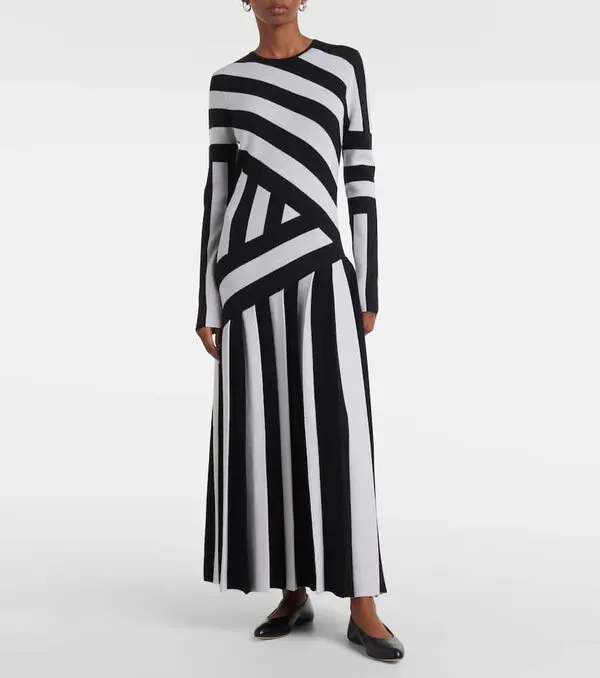 Gabriela Hearst Seema Striped Wool Maxi Dress