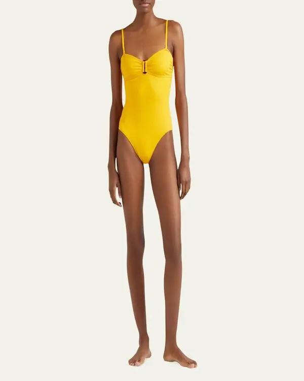 Vilebrequin Solid Sculpt Bandeau One-piece Swimsuit
