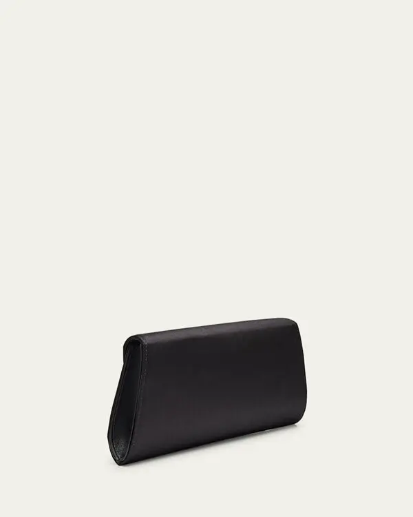 Akris Anouk Small Satin Clutch Bag - Black