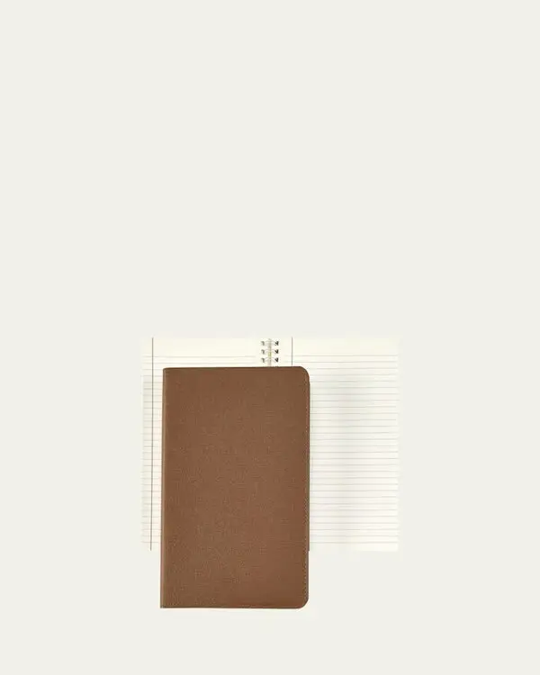 GRAPHIC IMAGE 9" Refillable Leather Notebook - Taupe