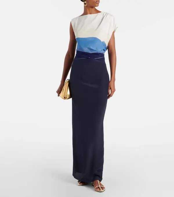 SIR. Mariner Printed Silk Maxi Dress