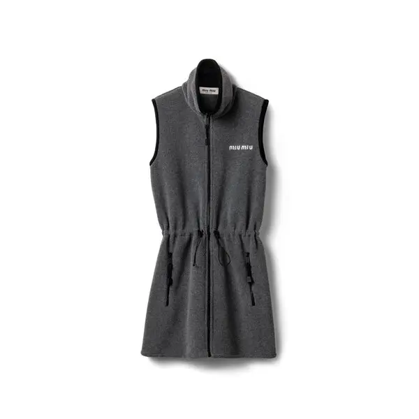 Miu Miu Sleeveless Fleece Dress - Grey