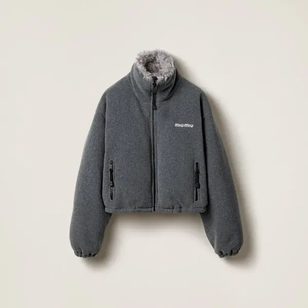 ら*ち様 miumiu フリース　ジャケット　size:S 日本未入荷】オーバーサイズ フリース スウェッジャケット