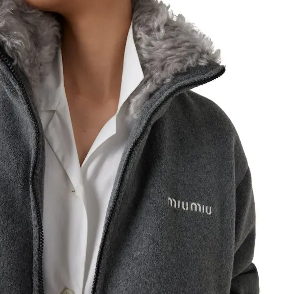 Miu Miu Fleece Down Jacket - Grey