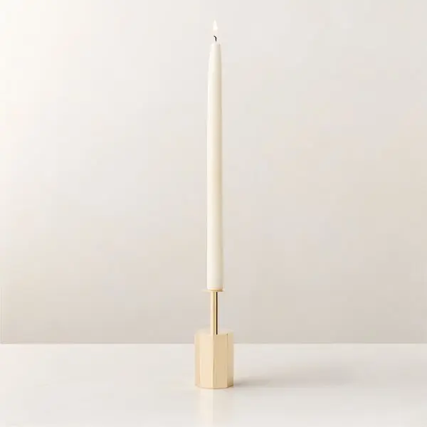 GOOP X CB2 - Celestine Polished Brass Candle Holder Set