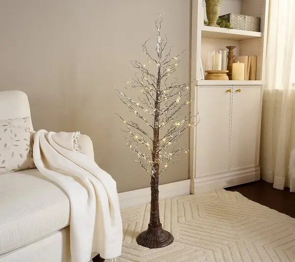 VALERIE PARR HILL 4' Illuminated Snow-kissed Multi-branch Tree Valerie - One-color
