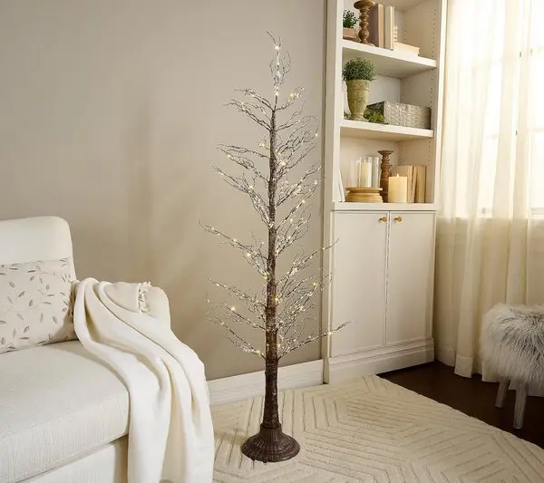 VALERIE PARR HILL 5' Illuminated Snow-kissed Multi-branch Tree Valerie - One-color