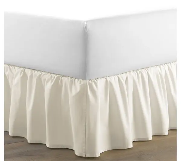 Laura Ashley Solid Ivory Full Ruffled Bedskirt