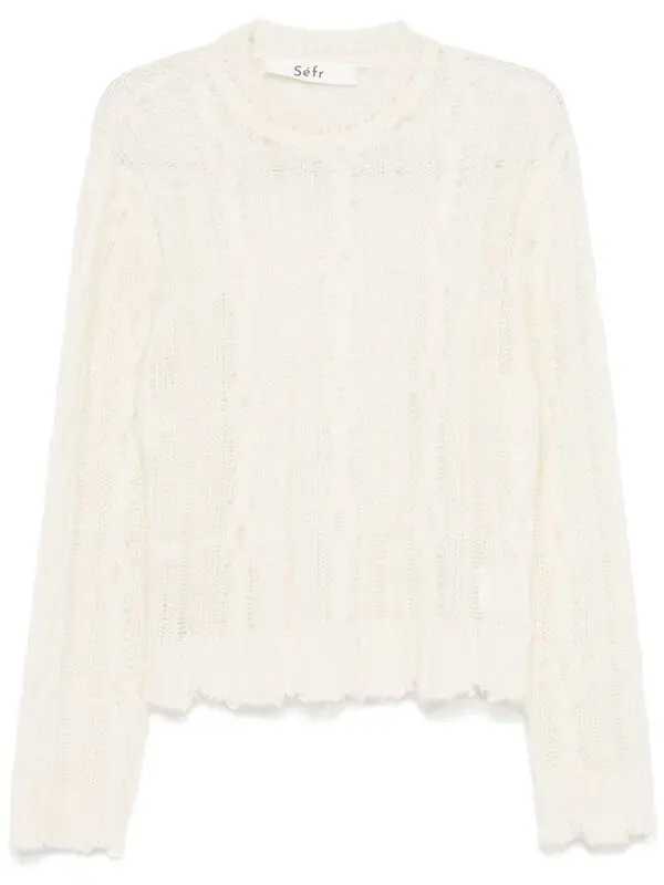 Séfr Solange Sweater - Fine Distressed Cream