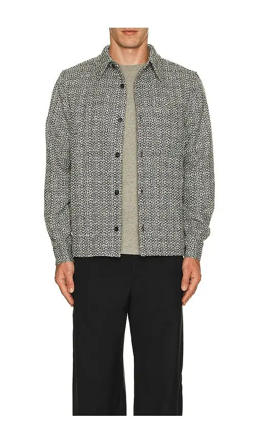WAO Boucle Tweed Shirt Jacket In Black
