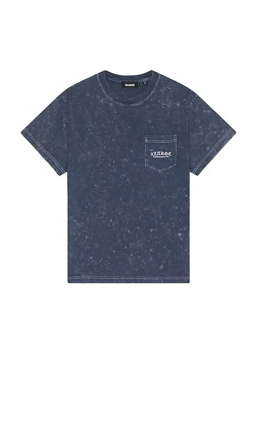 XLARGE Overdyed Pocket Tee In Blue - Navy