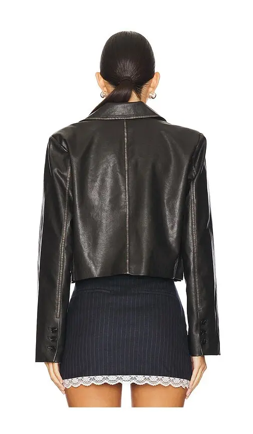 Superdown Blakely Faux Leather Cropped Jacket