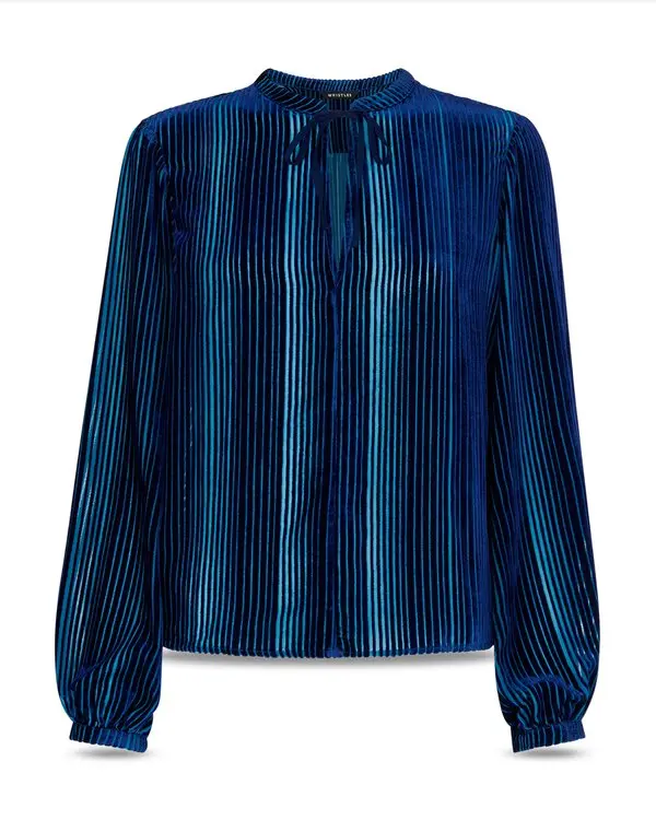 Whistles Devore Velvet Stripe Blouse