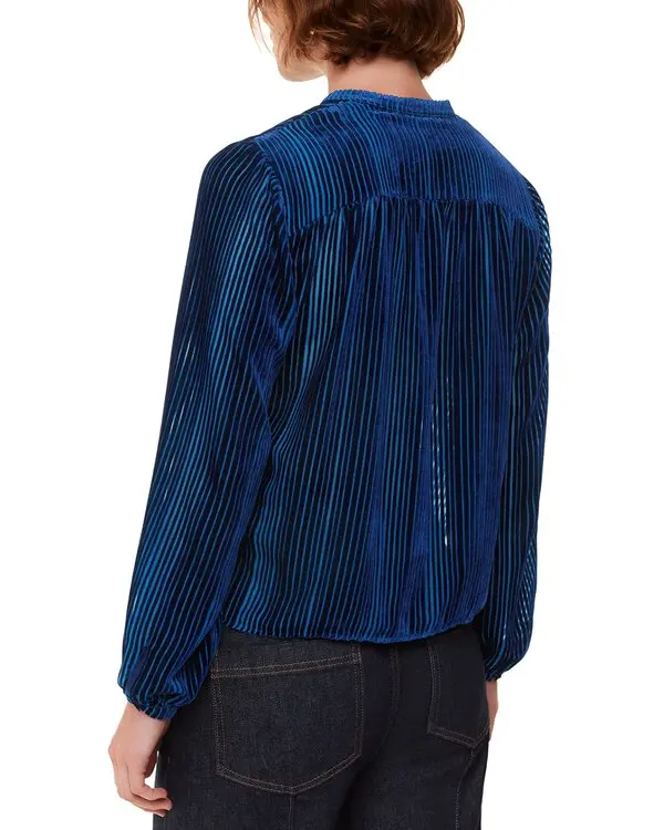 Whistles Devore Velvet Stripe Blouse