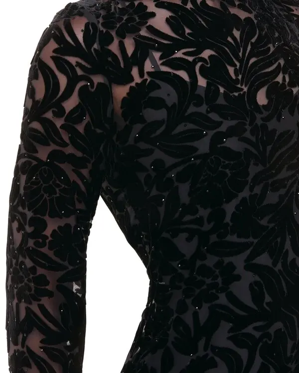 Whistles Embellished Floral Velvet Dress