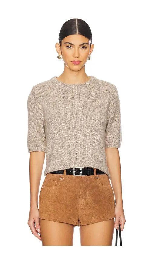 W. CASHMERE Brenda Short Sleeve Pullover - Brown