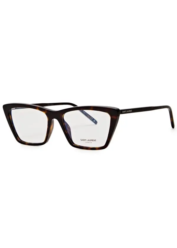 Saint Laurent Mica Cat-eye Optical Glasses - Brown Havana