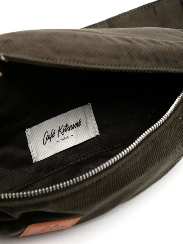 CAFÉ KITSUNÉ Logo-patch Corduroy Belt Bag