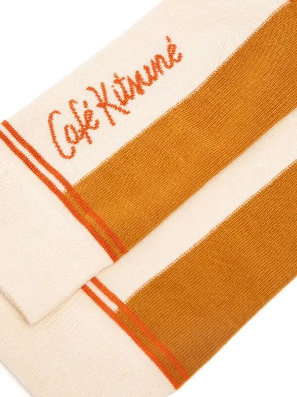 CAFÉ KITSUNÉ Intarsia-knit Logo Socks