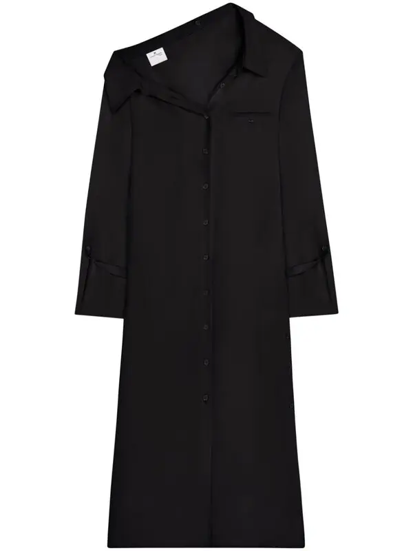 COURREGES Modular Crepe Shirt Dress - Black
