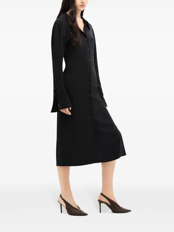 COURREGES Modular Crepe Shirt Dress - Black