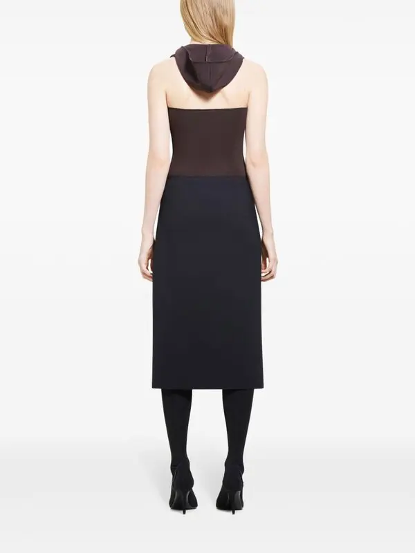 COURREGES Illusion Hooded Bodysuit - Brown
