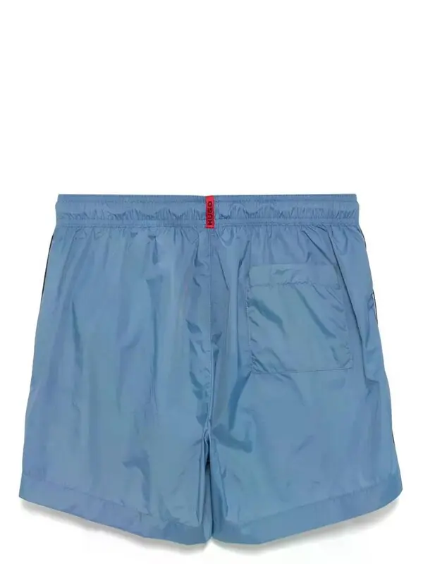 Hugo Logo Trim Swim Shorts - Blue