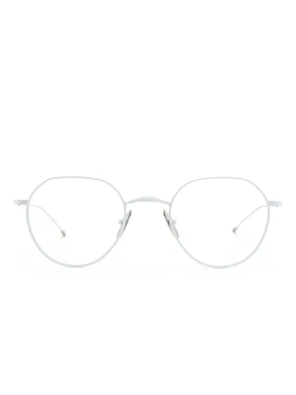 Thom Browne Titanium Round Frame Glasses - White