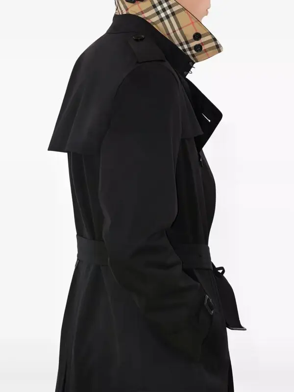 Burberry Kensington Heritage Belted Trench Coat - Black