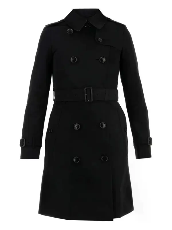 Burberry Gabardine Weave Trench Coat - Black