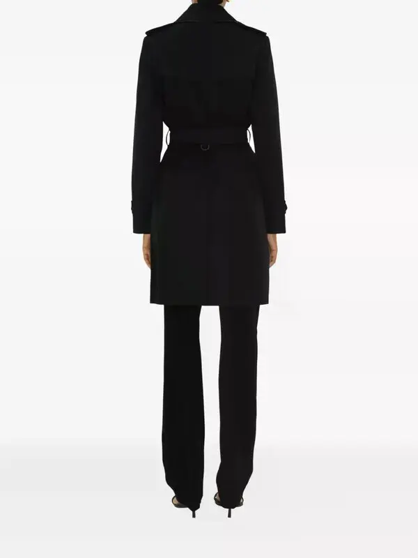 Burberry Gabardine Weave Trench Coat - Black