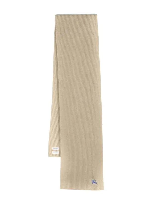 Burberry Ekd-embroidered Cashmere Scarf - Green